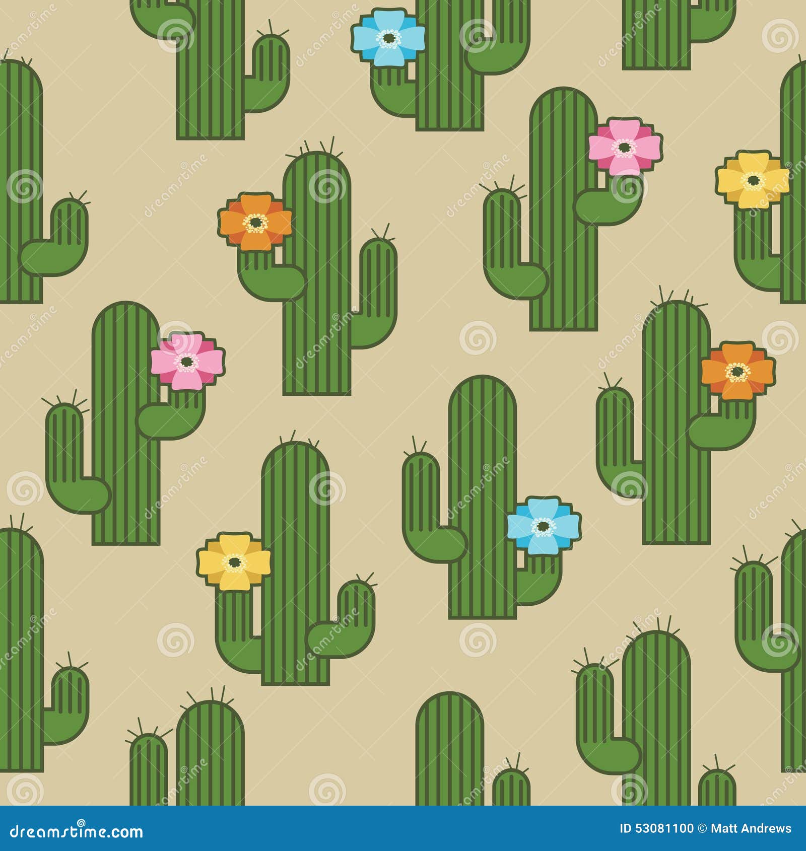Cactus pattern stock vector. Illustration of pink, flower - 53081100