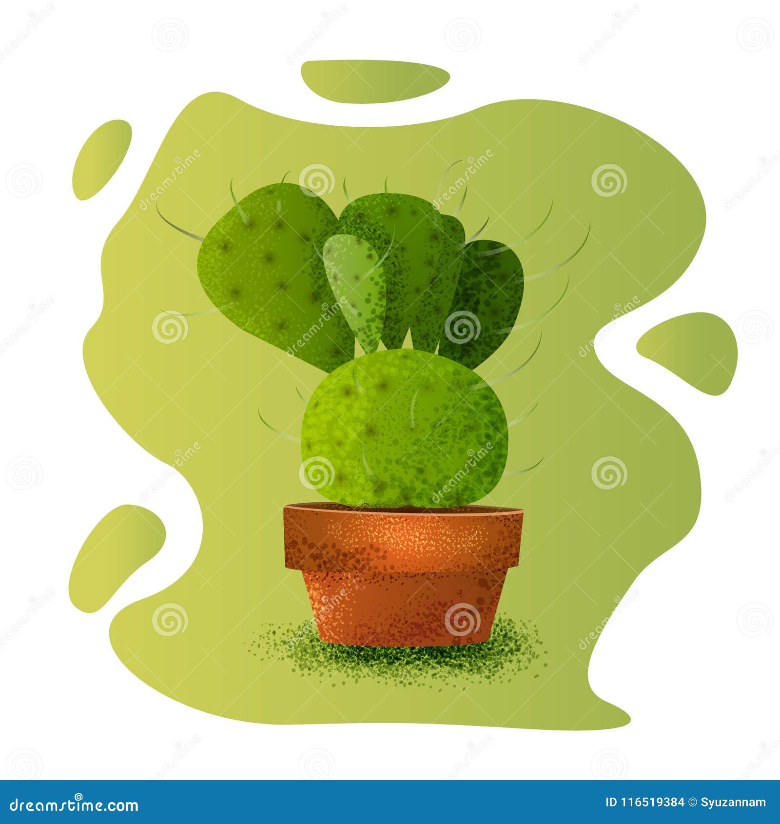 Cactus Plant. Vector Illustration. Stock Vector - Illustration of ...
