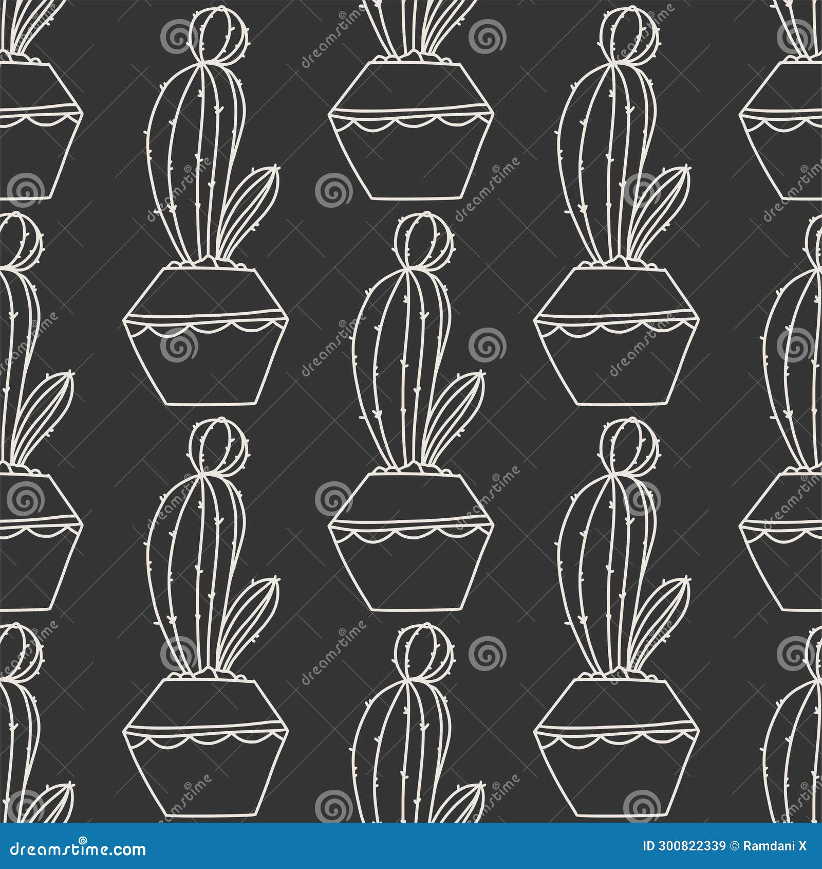 Cactus Plant Style Seamless Boho Pattern Design Stock Illustration ...