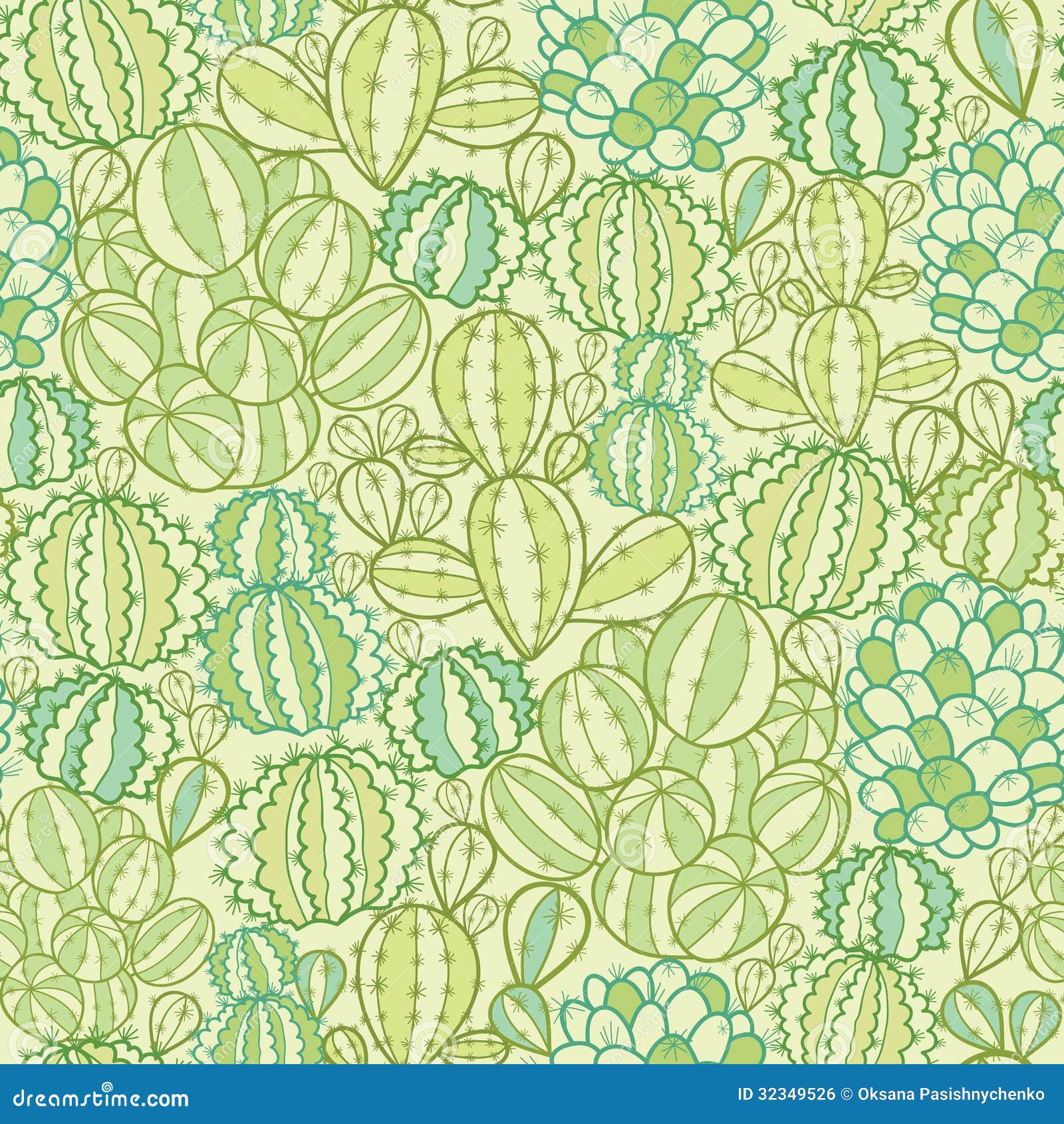 Cactus Plants Texture Seamless Pattern Background Vector Illustration ...