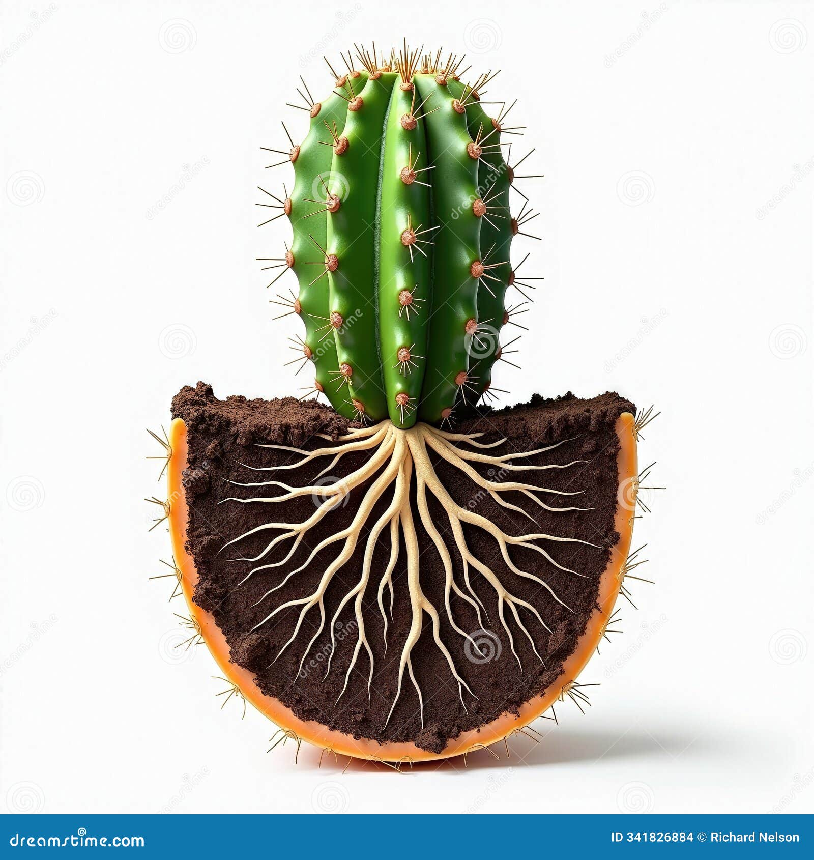 Cactus Root System stock illustration. Illustration of anatomy - 341826884