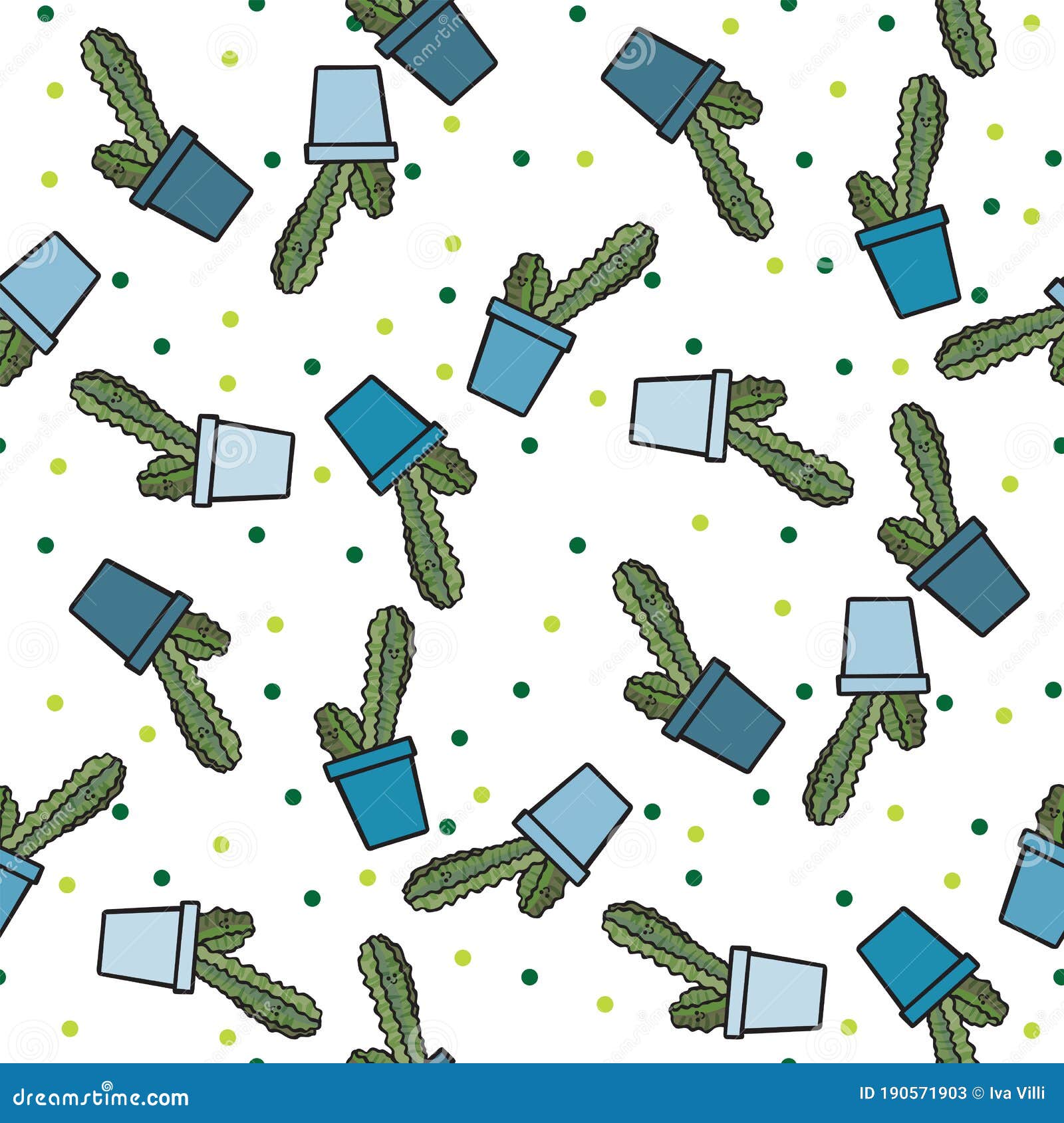 Cactus seamless pattern stock vector. Illustration of design - 190571903