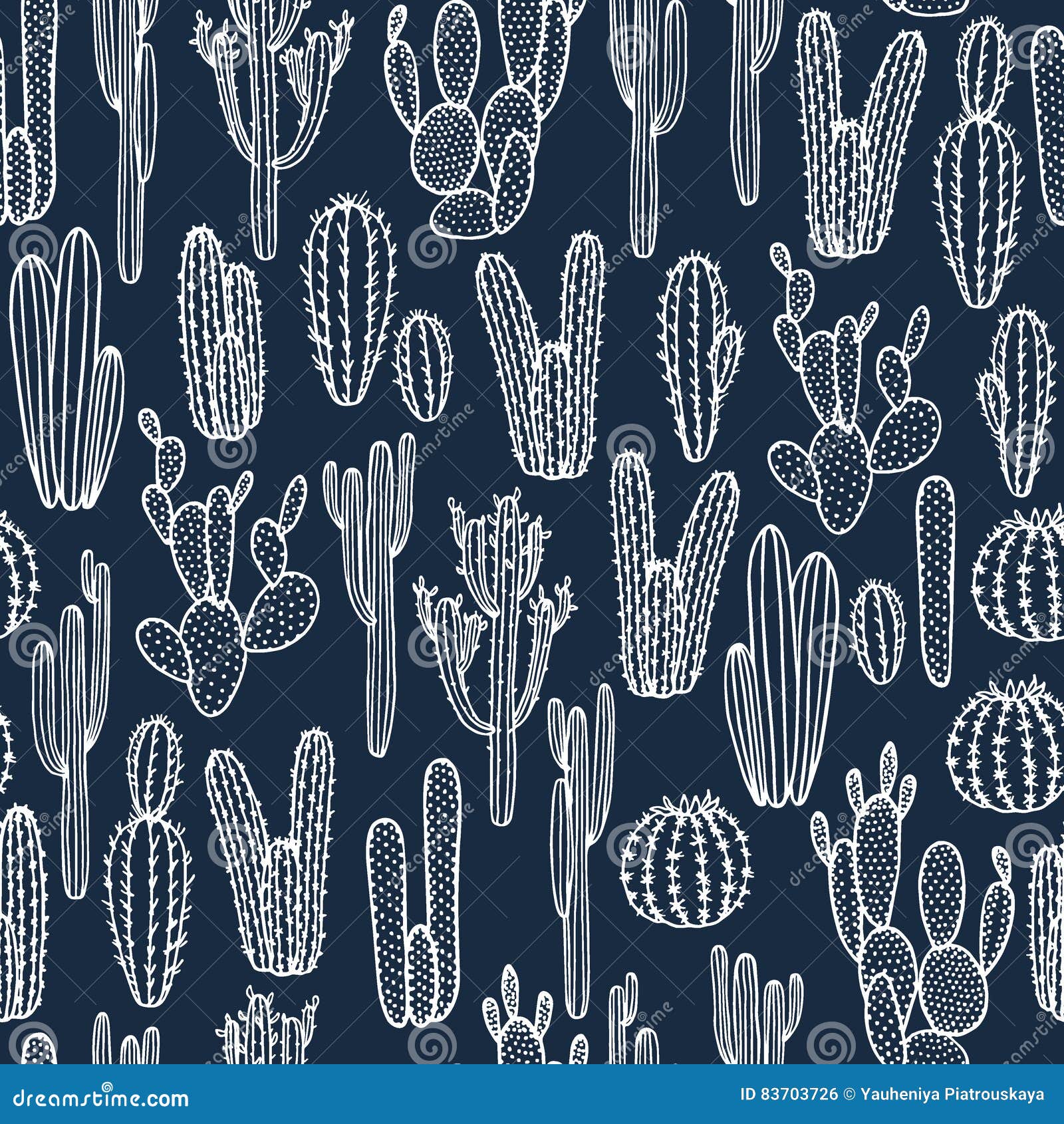 Cactus seamless pattern stock vector. Illustration of backdrop - 83703726