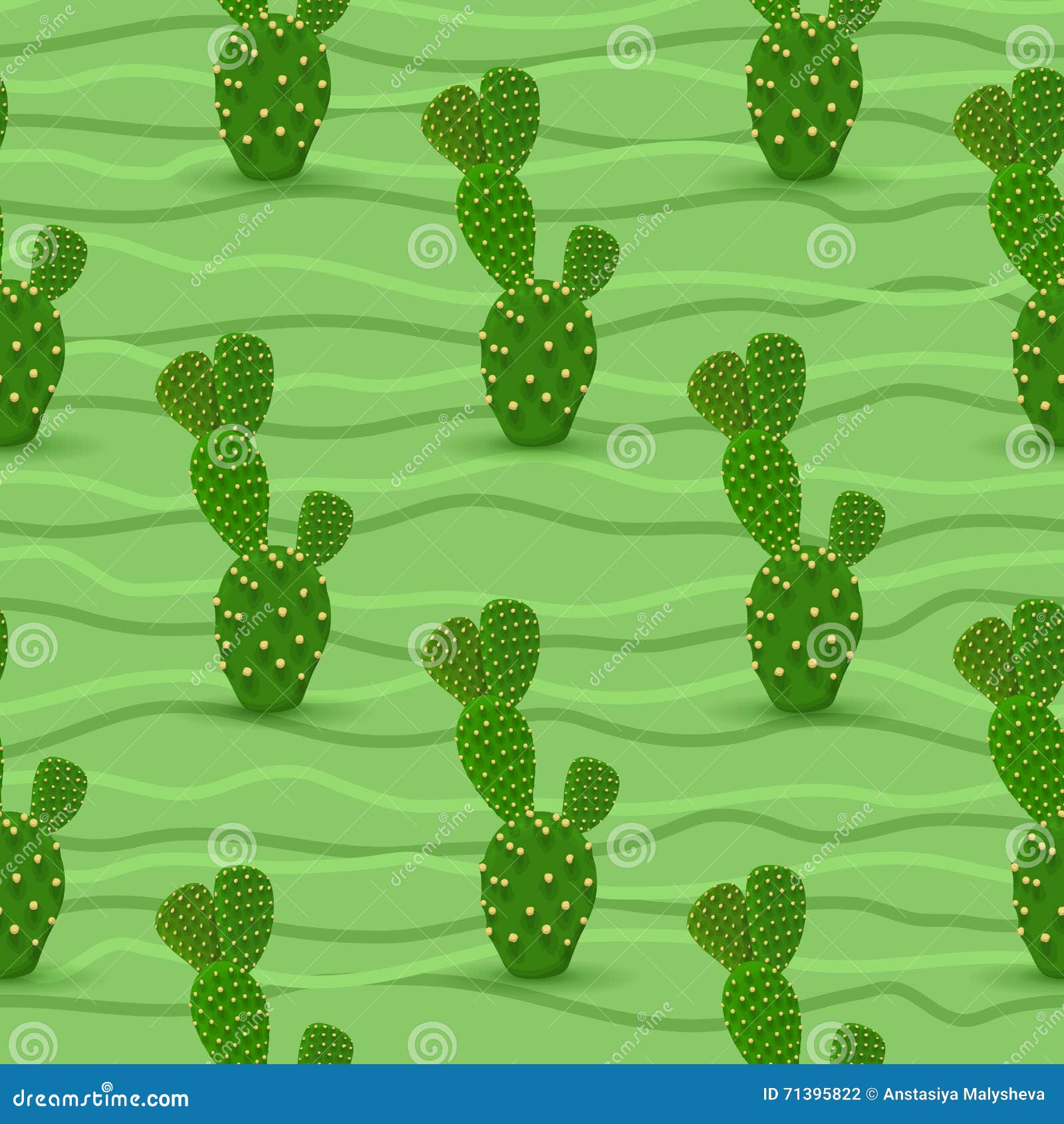 Cactus seamless pattern. stock vector. Illustration of decor - 71395822