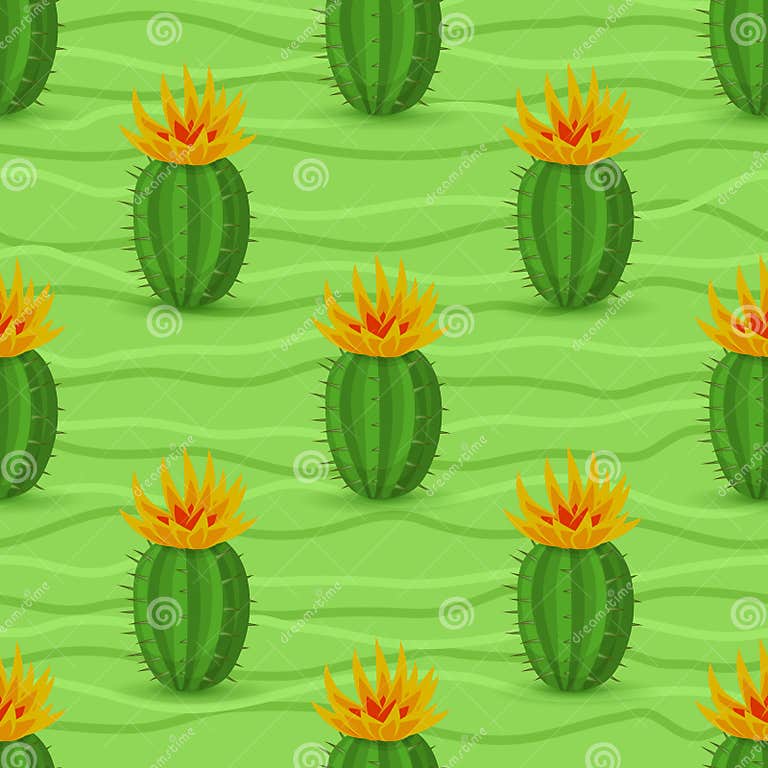 Cactus seamless pattern. stock vector. Illustration of flower - 72146187