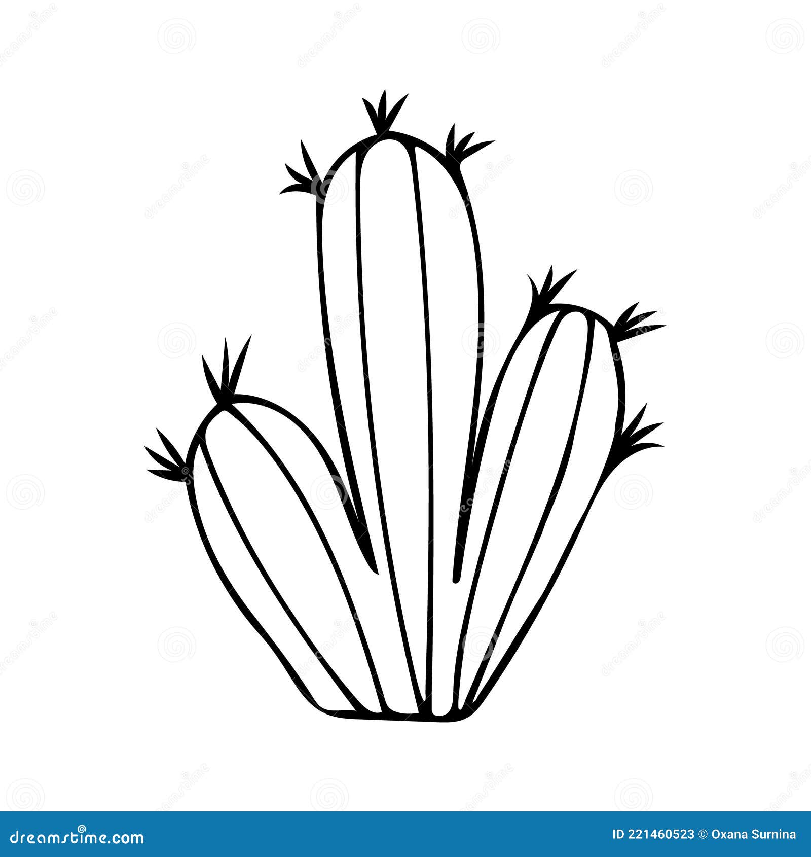 Cactus, Simple Vector Illustration, Line Art Stock Vector ...