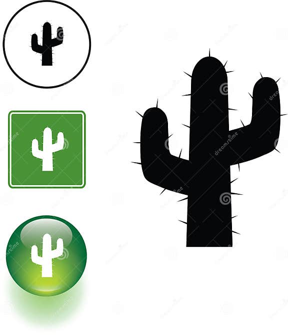 Cactus Symbol Sign and Button Stock Vector - Illustration of nature ...