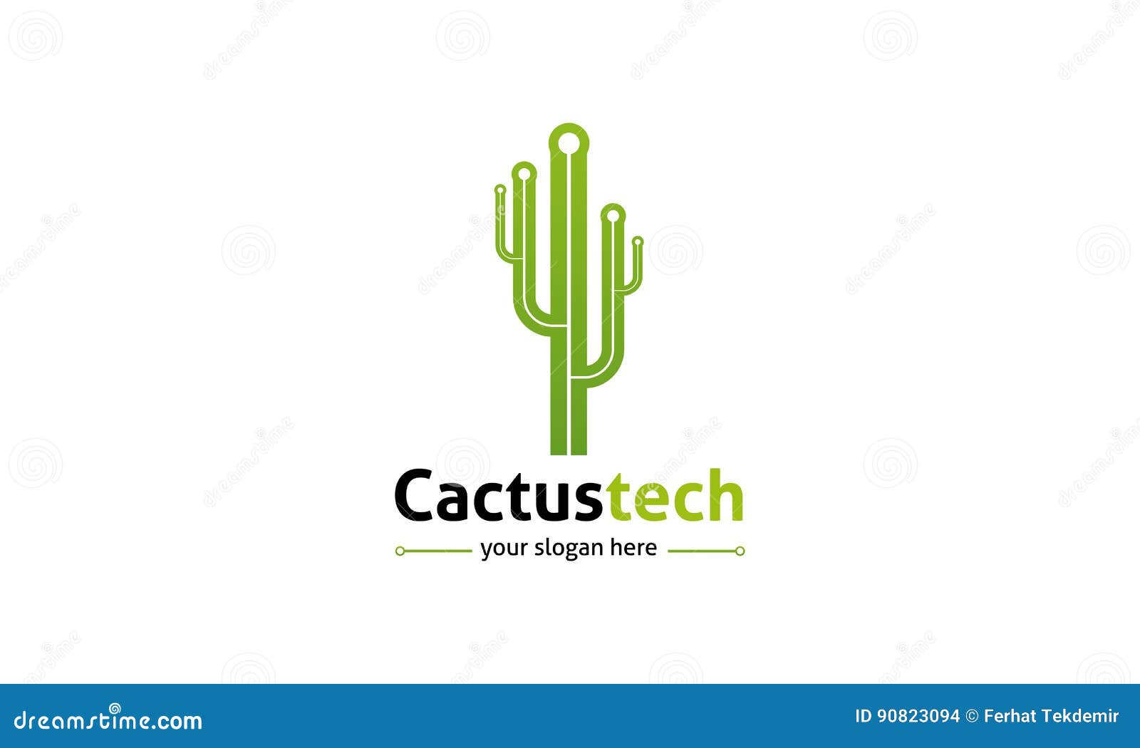 Cactus Tech Logo stock illustration. Illustration of data - 90823094