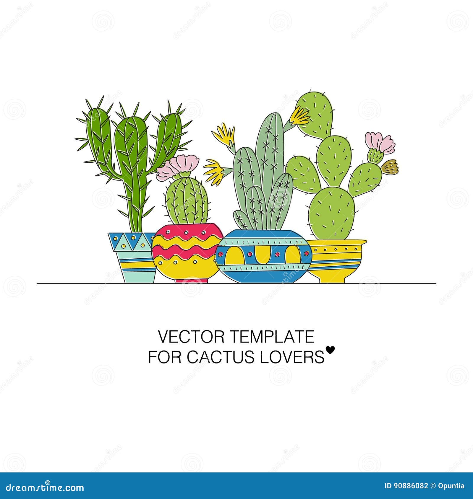 Cactus templates stock illustration. Illustration of nature - 90886082