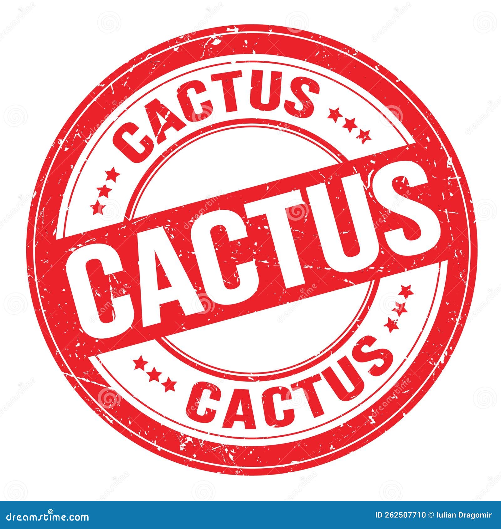 CACTUS Text Written on Red Round Stamp Sign Stock Illustration ...