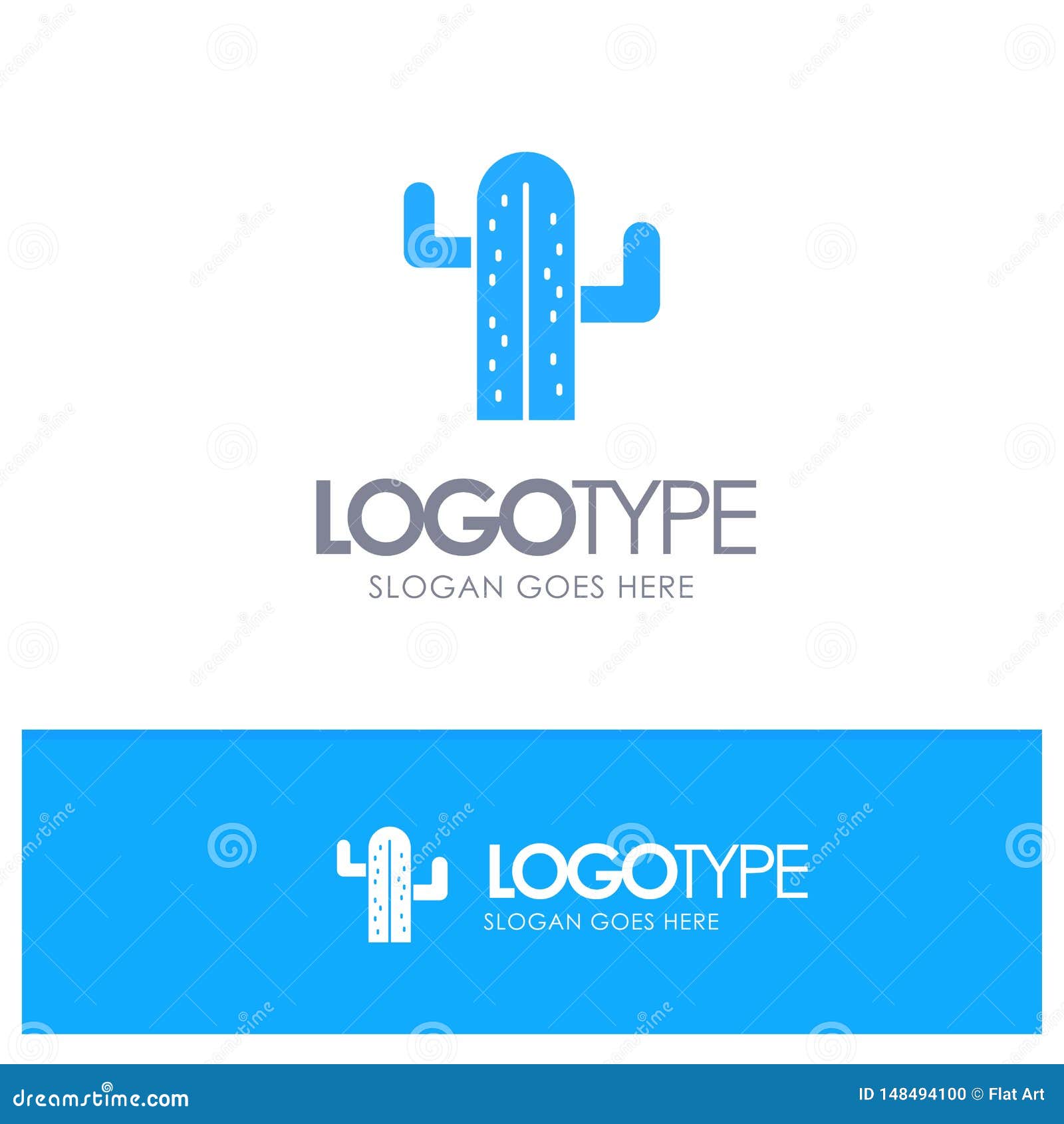 Cactus, Usa, Plant, American Blue Solid Logo with Place for Tagline ...