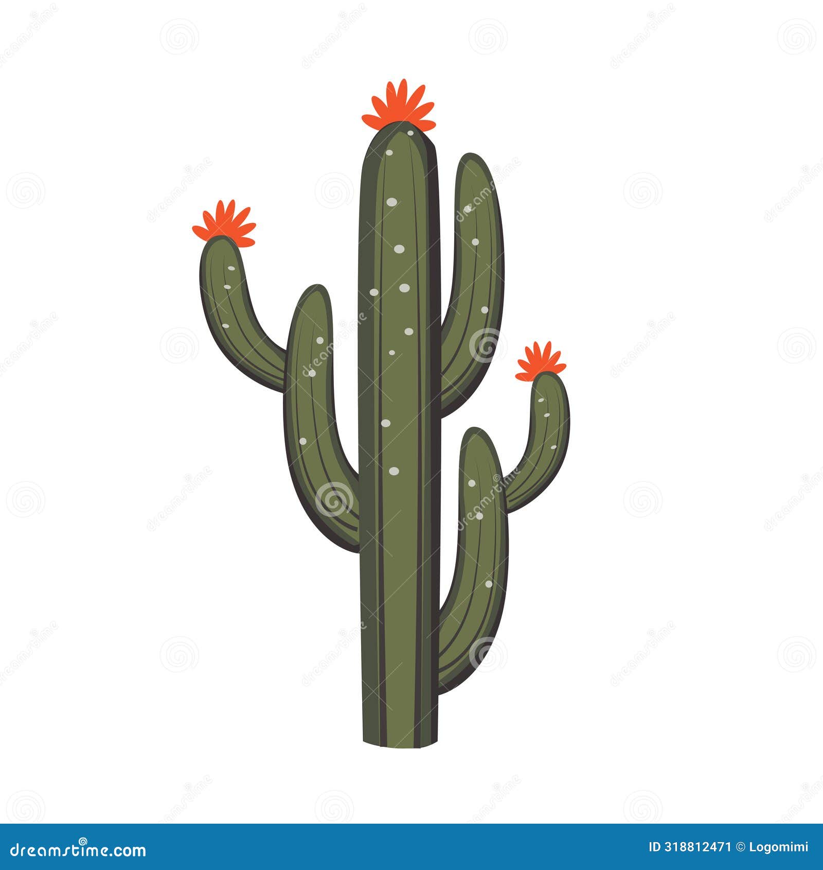 Cactus Vector Art, Cactus Tree Flower Vector Isolated Stock Vector ...