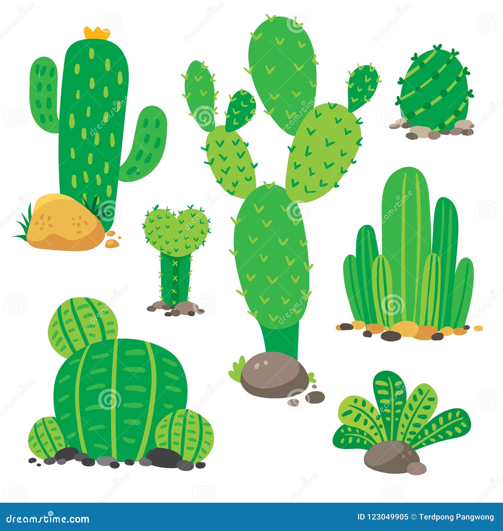 Cactus Vector Collection Design Stock Vector - Illustration of leaf ...