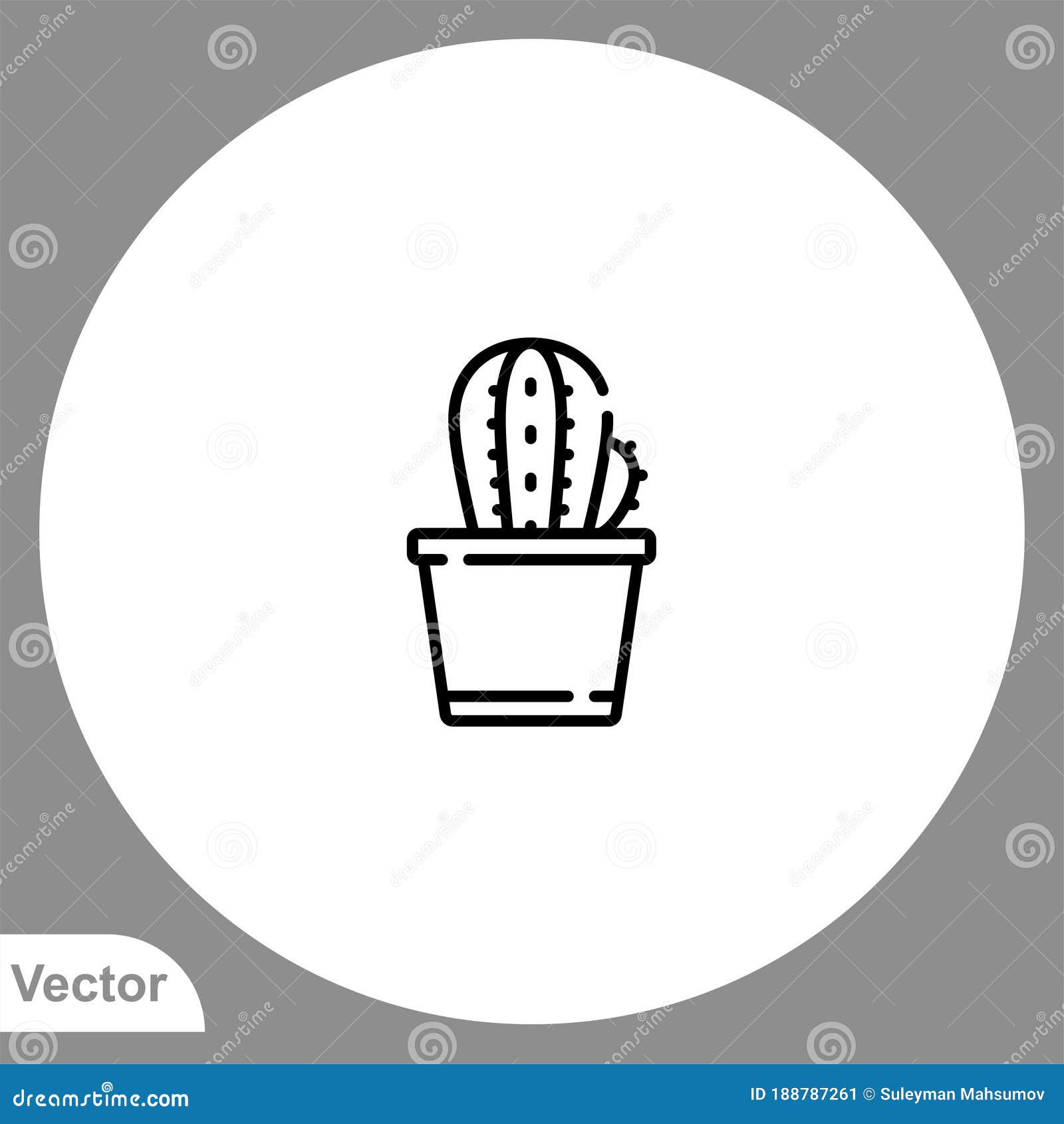 Cactus Vector Icon Sign Symbol Stock Vector - Illustration of grow ...