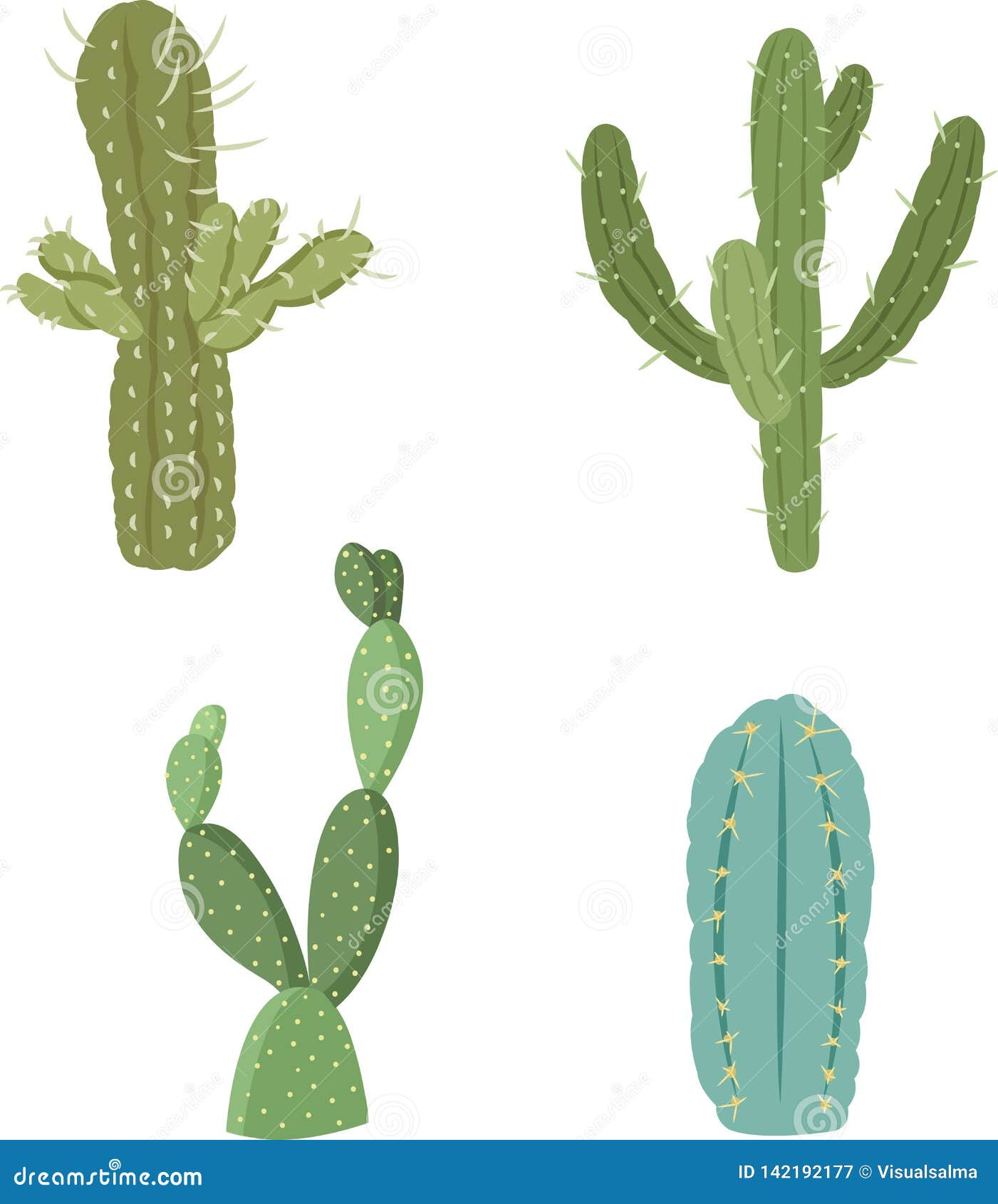 Cactus Vector Set - Vector Illustration Stock Vector - Illustration of ...