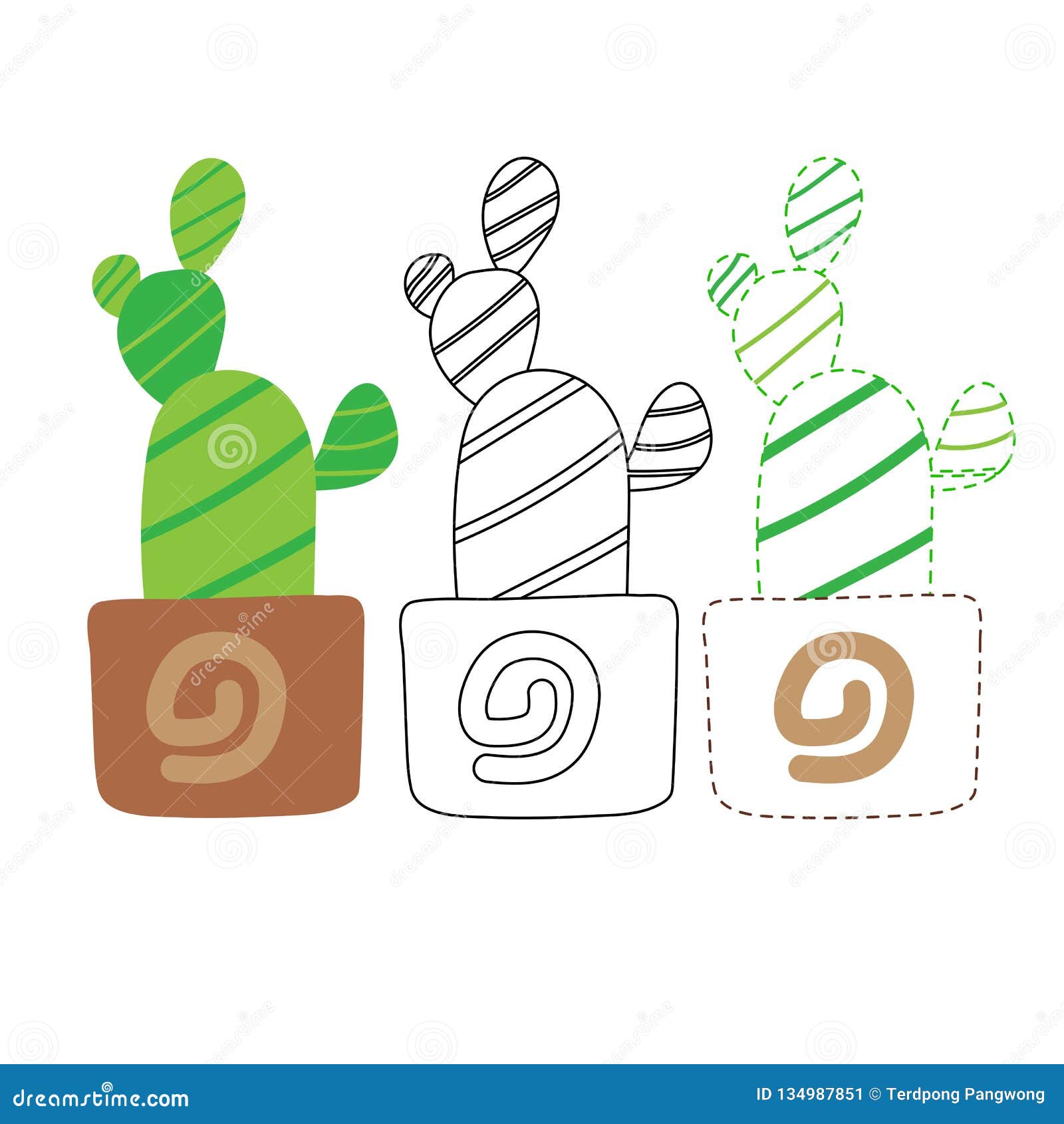 Cactus Worksheet Vector Design Stock Vector - Illustration of plant ...