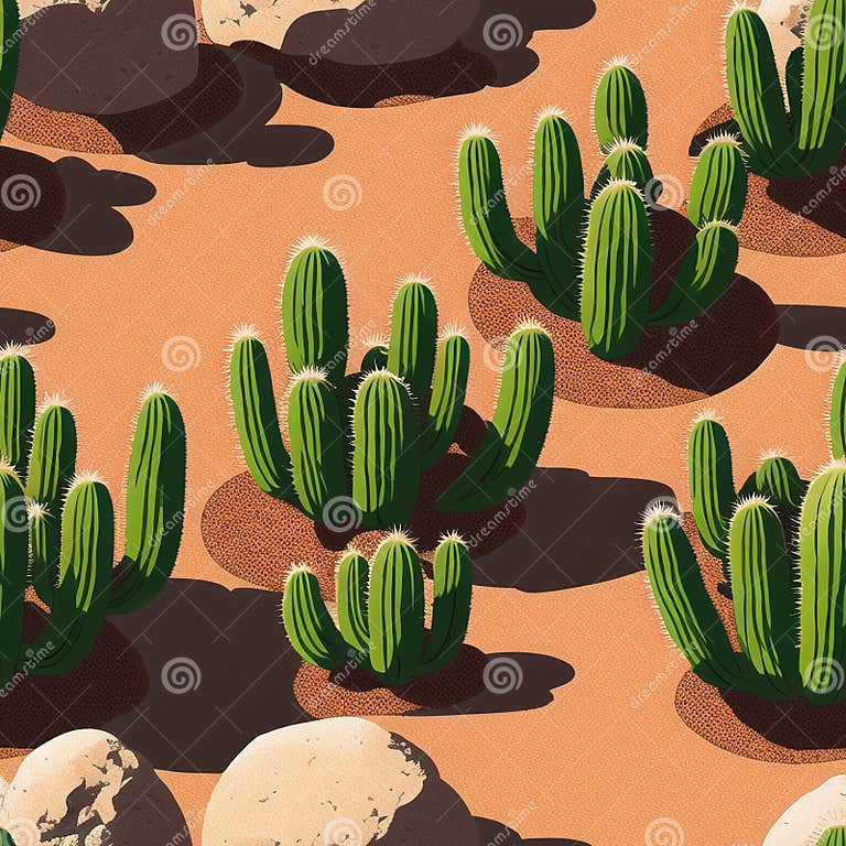 Cactuss Repeating Pattern Seamless All Over Print Surface Tile for ...