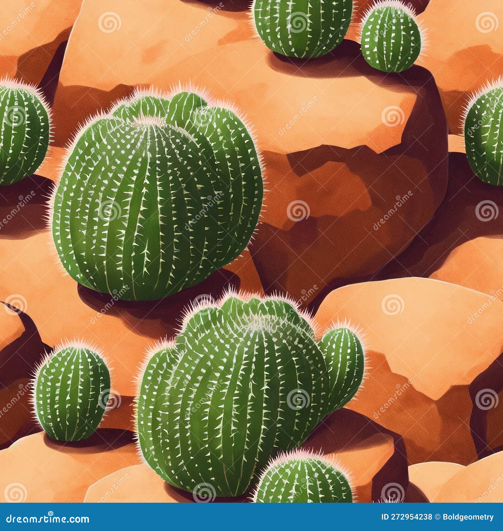 Cactuss Repeating Pattern Seamless All Over Print Surface Tile for ...