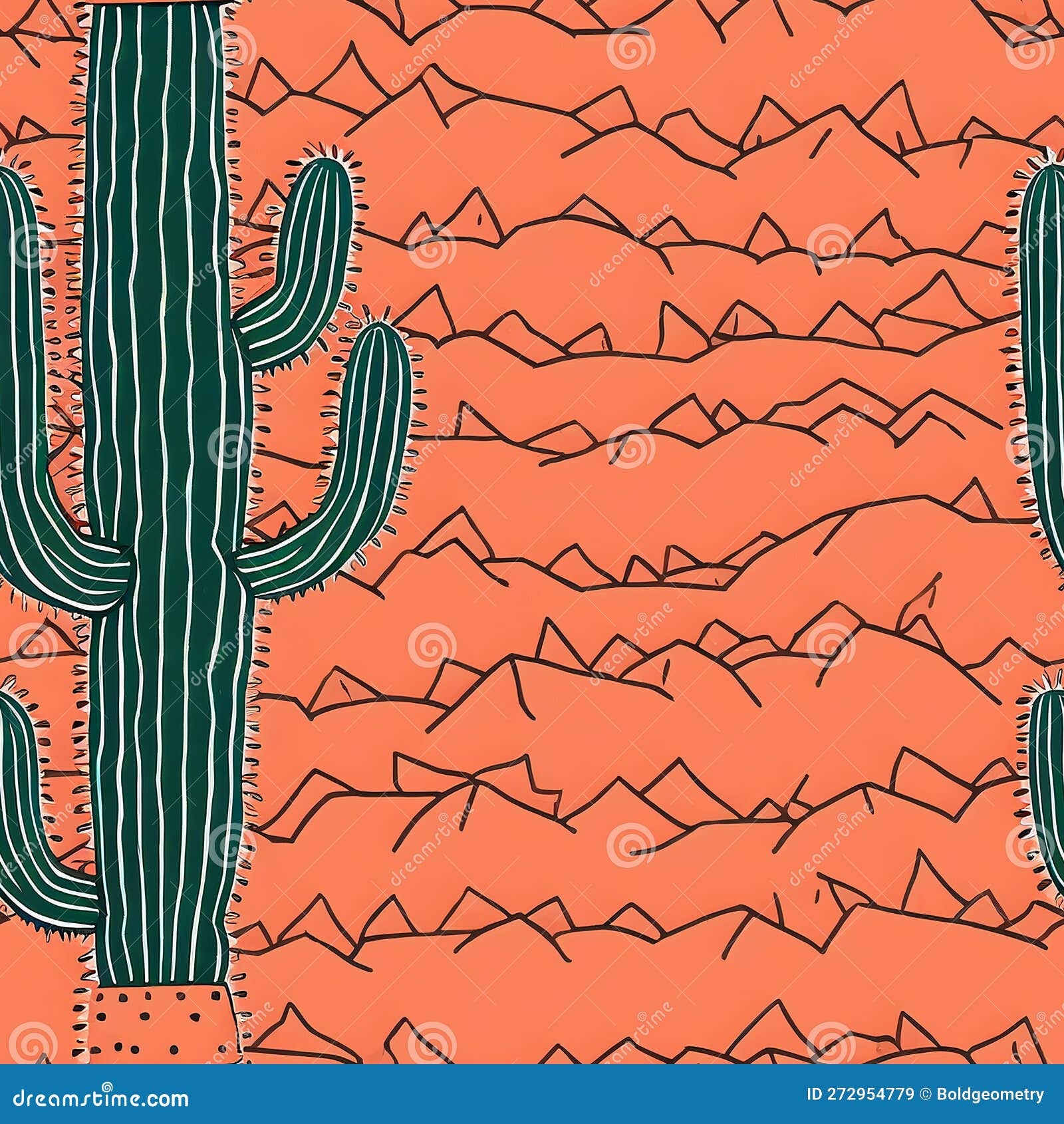 Cactuss Repeating Pattern Seamless All Over Print Surface Tile for ...