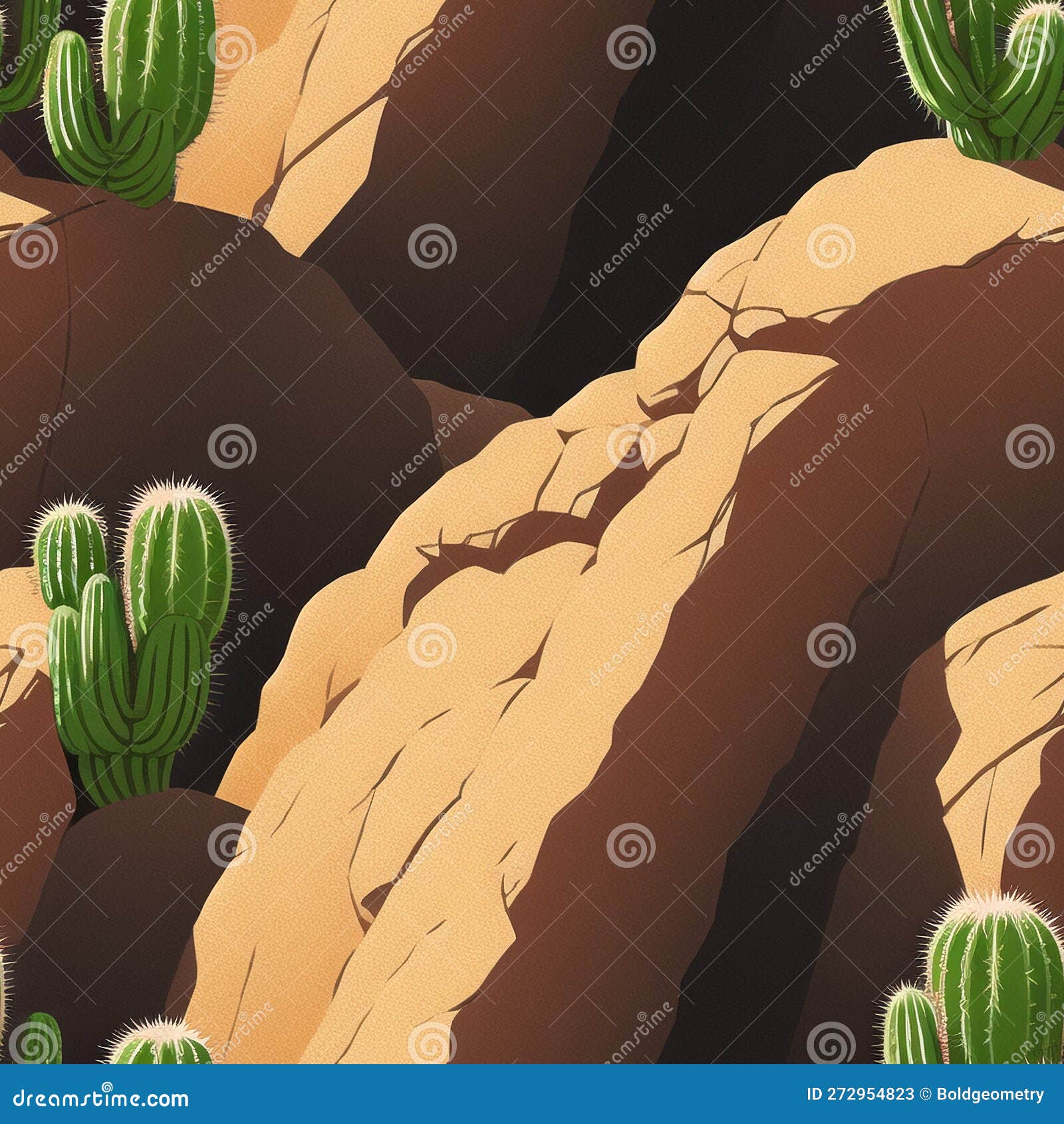 Cactuss Repeating Pattern Seamless All Over Print Surface Tile for ...