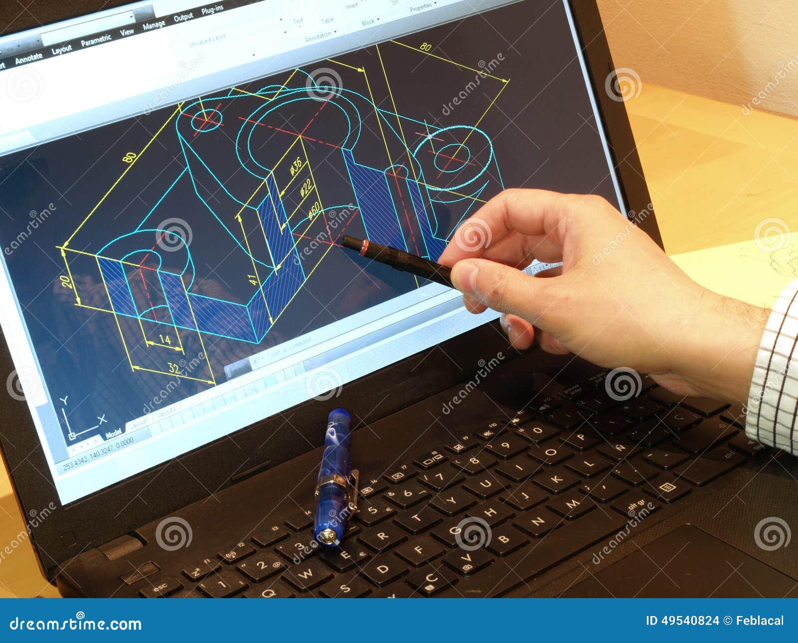 Cad blue print stock photo. Image of industrial, display - 49540824