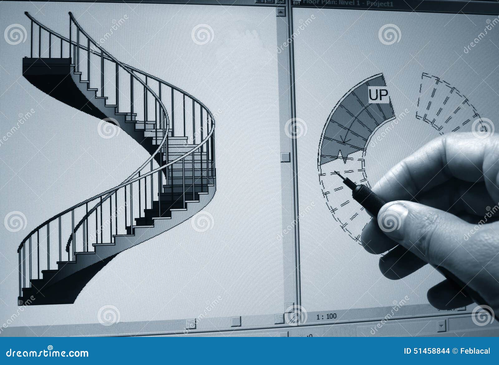 Cad blueprint stock photo. Image of laptop, built, autocad - 51458844