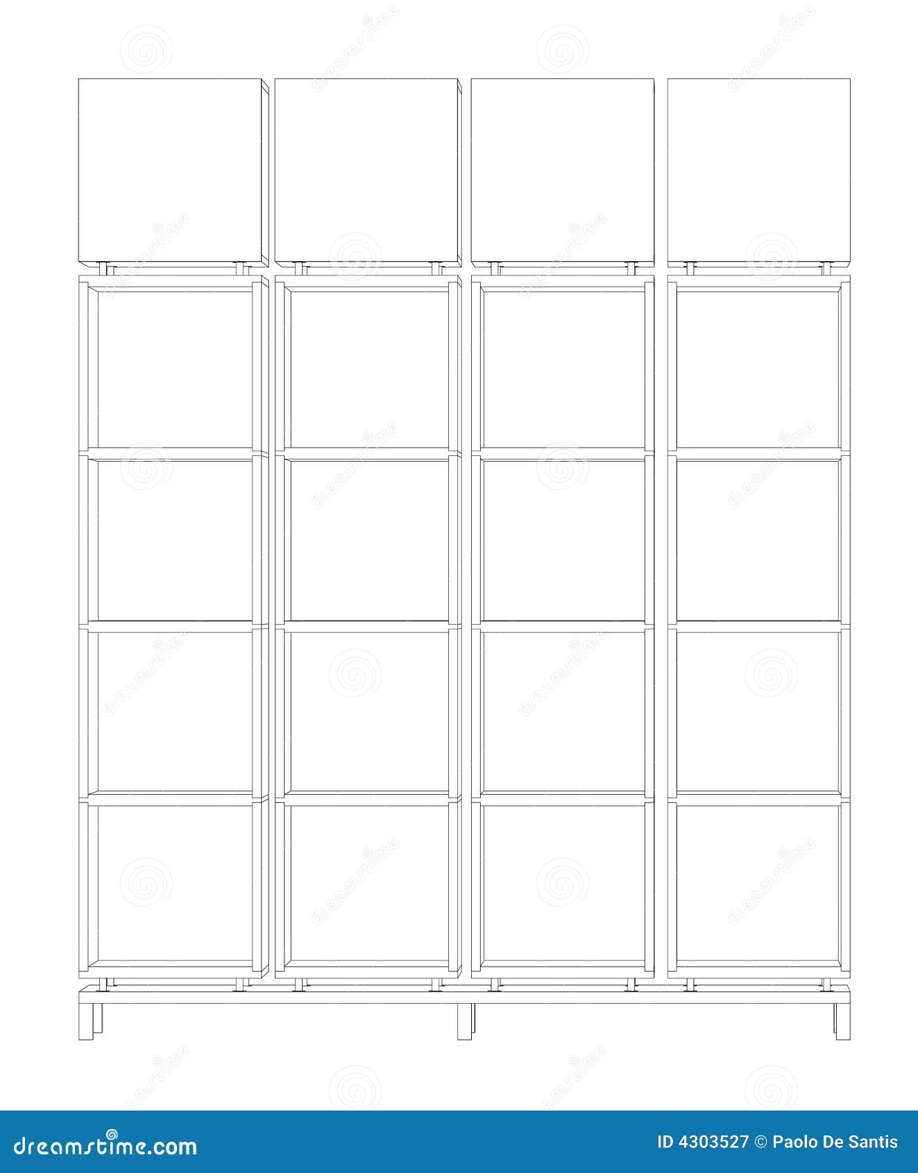 Cad bookcase stock illustration. Illustration of wood - 4303527