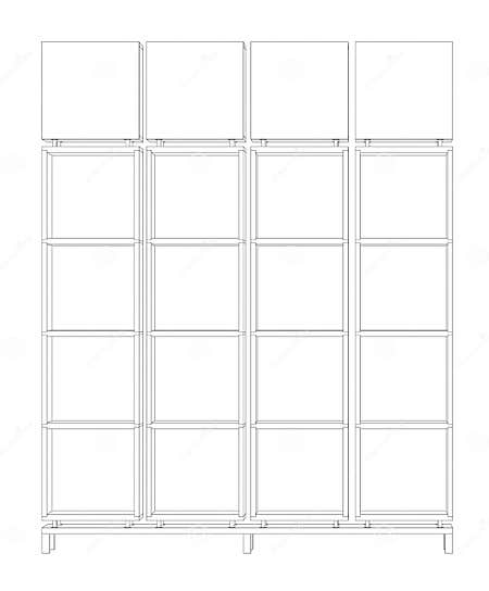 Cad bookcase stock illustration. Illustration of wood - 4303527