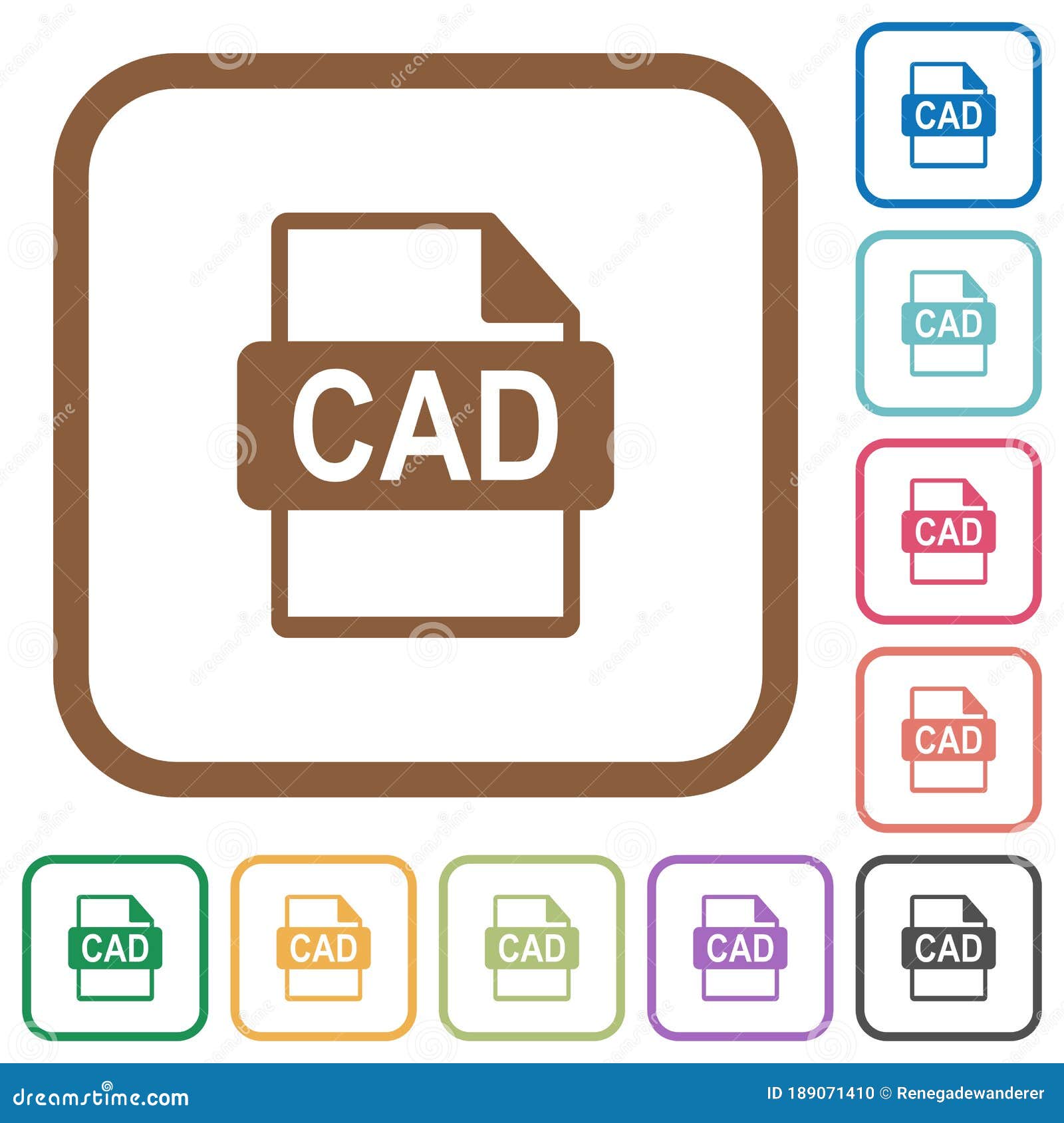 CAD File Format Simple Icons Stock Vector - Illustration of filetype ...
