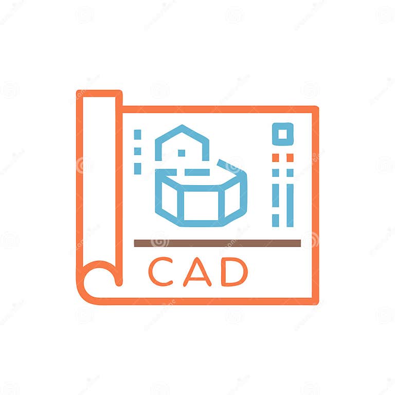 CAD Icon for Design Engineering Stock Illustration - Illustration of ...
