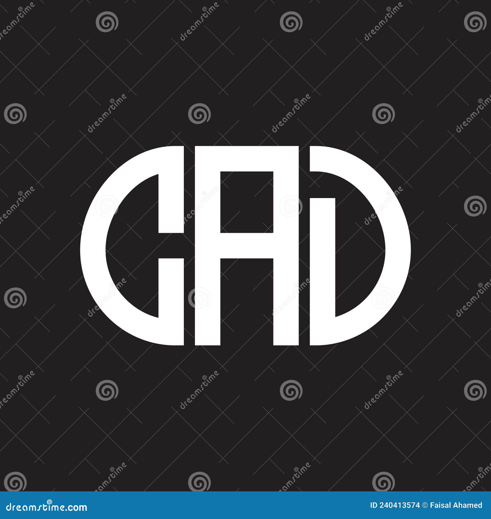 CAD Letter Logo Design on Black Background. CAD Creative Initials ...