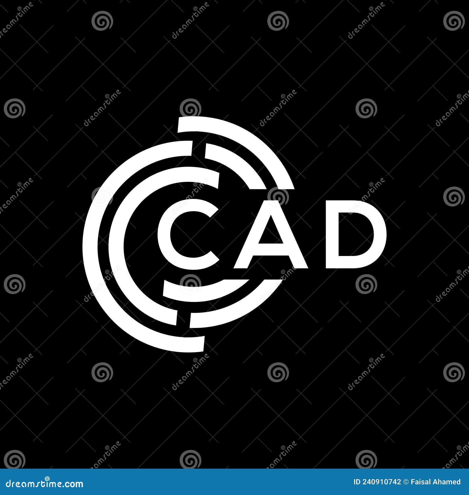 CAD Letter Logo Design on Black Background. CAD Creative Initials ...