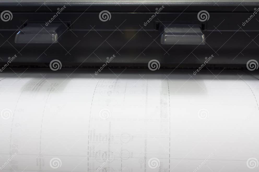 CAD Plotter stock image. Image of press, printer, black - 45695205