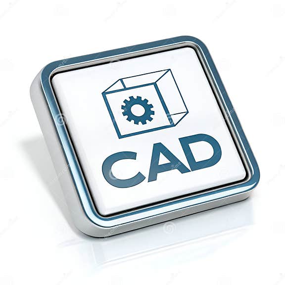 CAD Software 3D Icon, Computer-aided Design Symbol Isolated on White ...