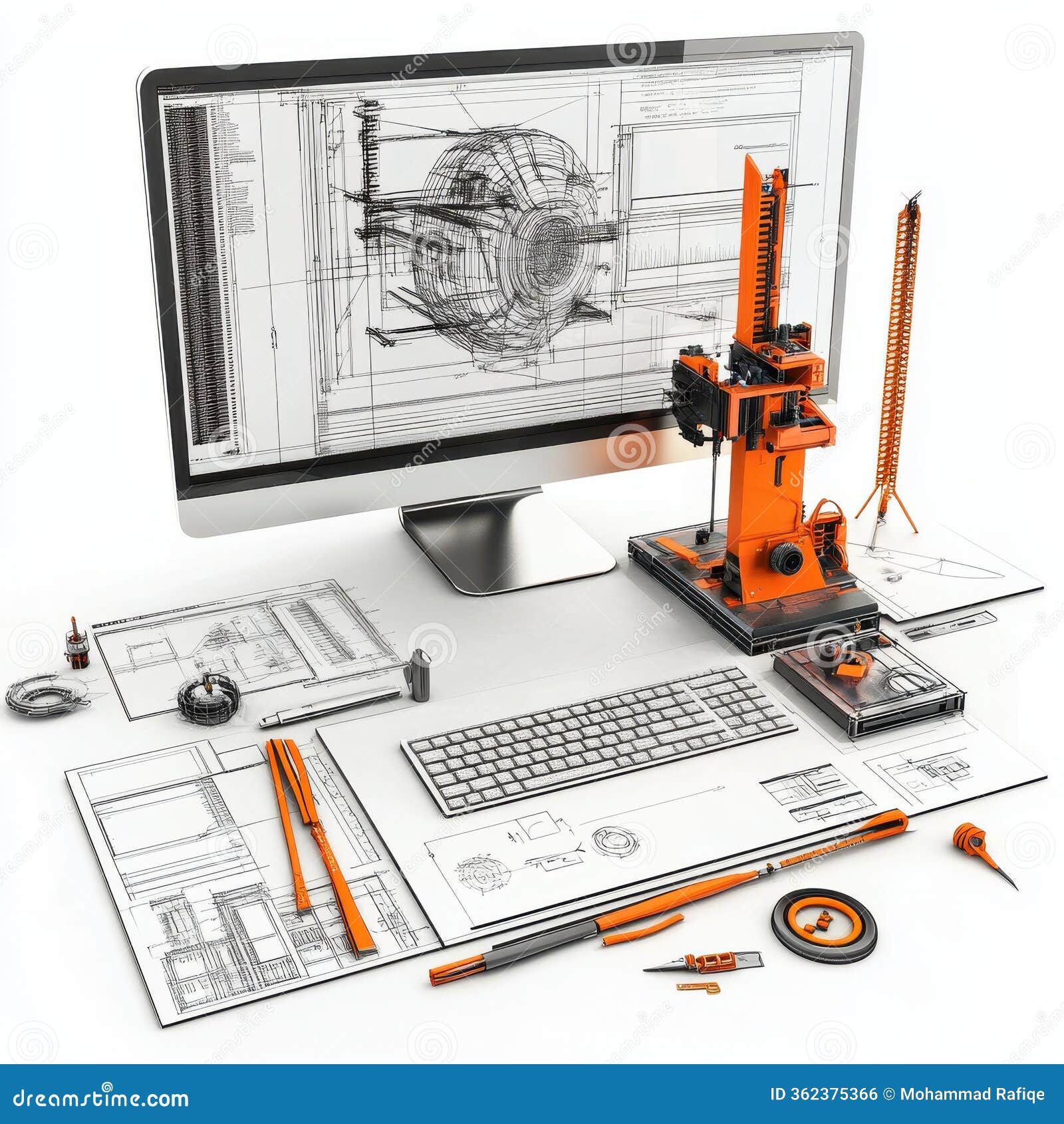 CAD Software (e.g., AutoCAD, SolidWorks) Isolated on White Background ...