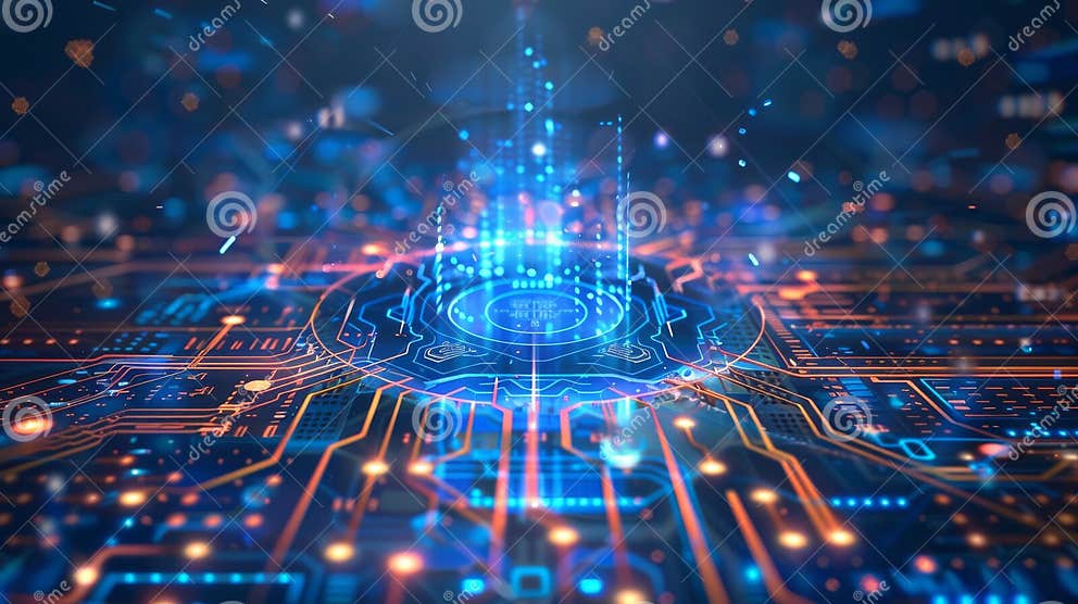 CAD System Concept. Digital Futuristic Interface Stock Illustration ...