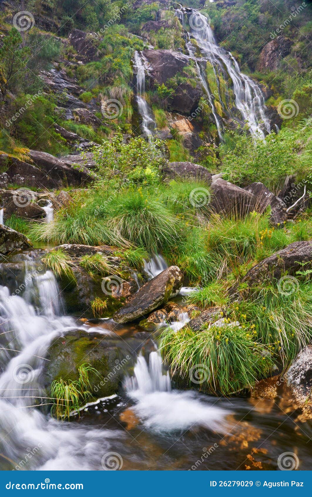 Cadarnoxo Waterfall, Boiro, Pontevedra, Spain Stock Image - Image of ...