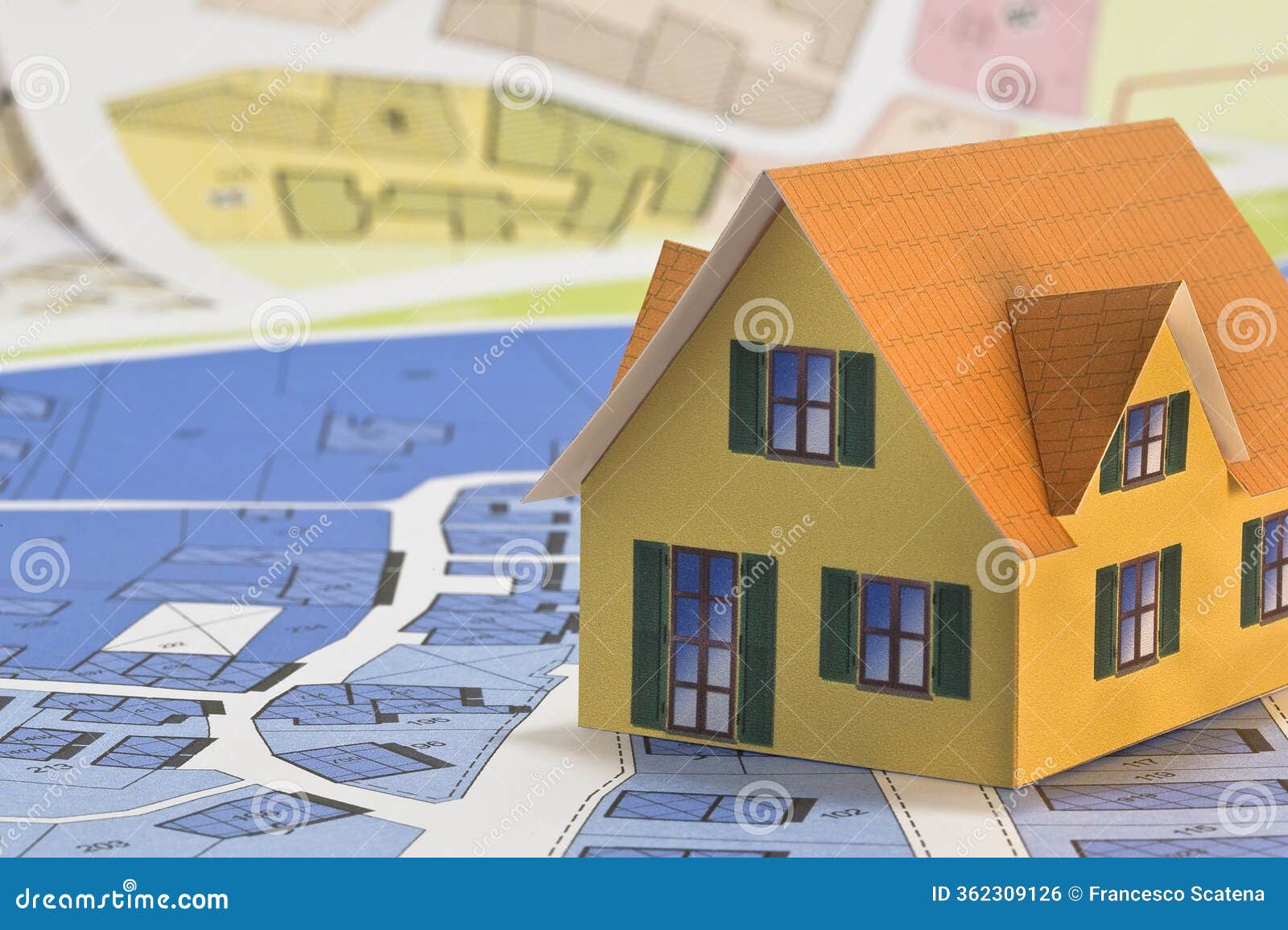 Cadastral Map with Buildings, Building Plot and Free Land Parcel for ...