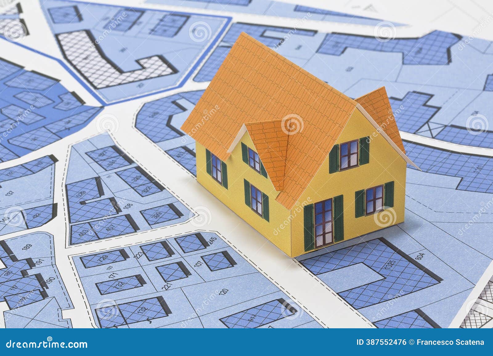 Cadastral Map With Buildings, Building Plot And Free Land Parcel For ...