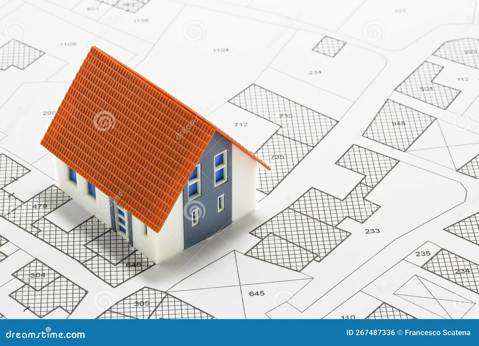Cadastral Map with Buildings, Building Plot and Free Land Parcel Stock ...