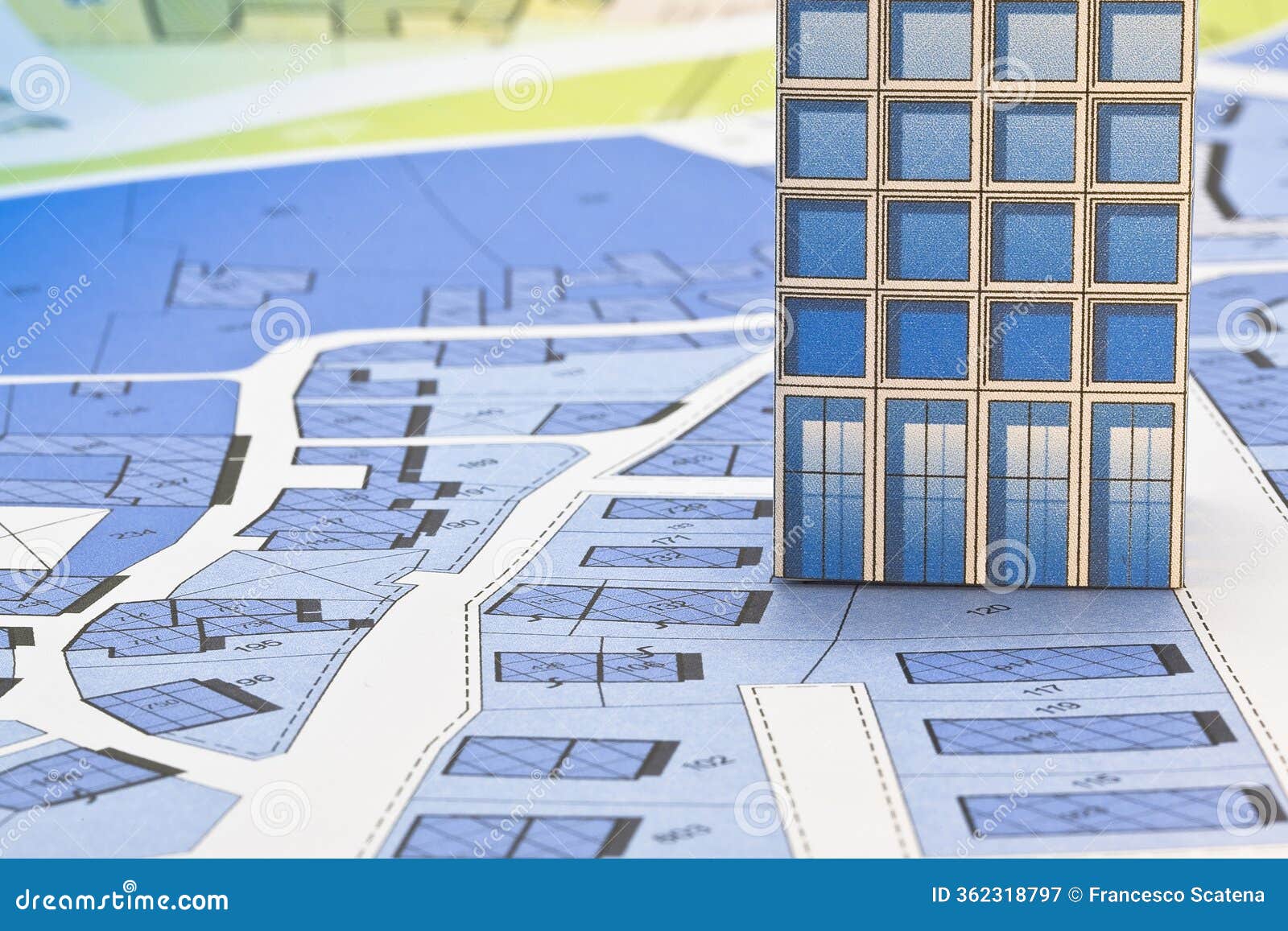Cadastral Map with Condominium Building, Building Plot and Free Land Parcel for House ...