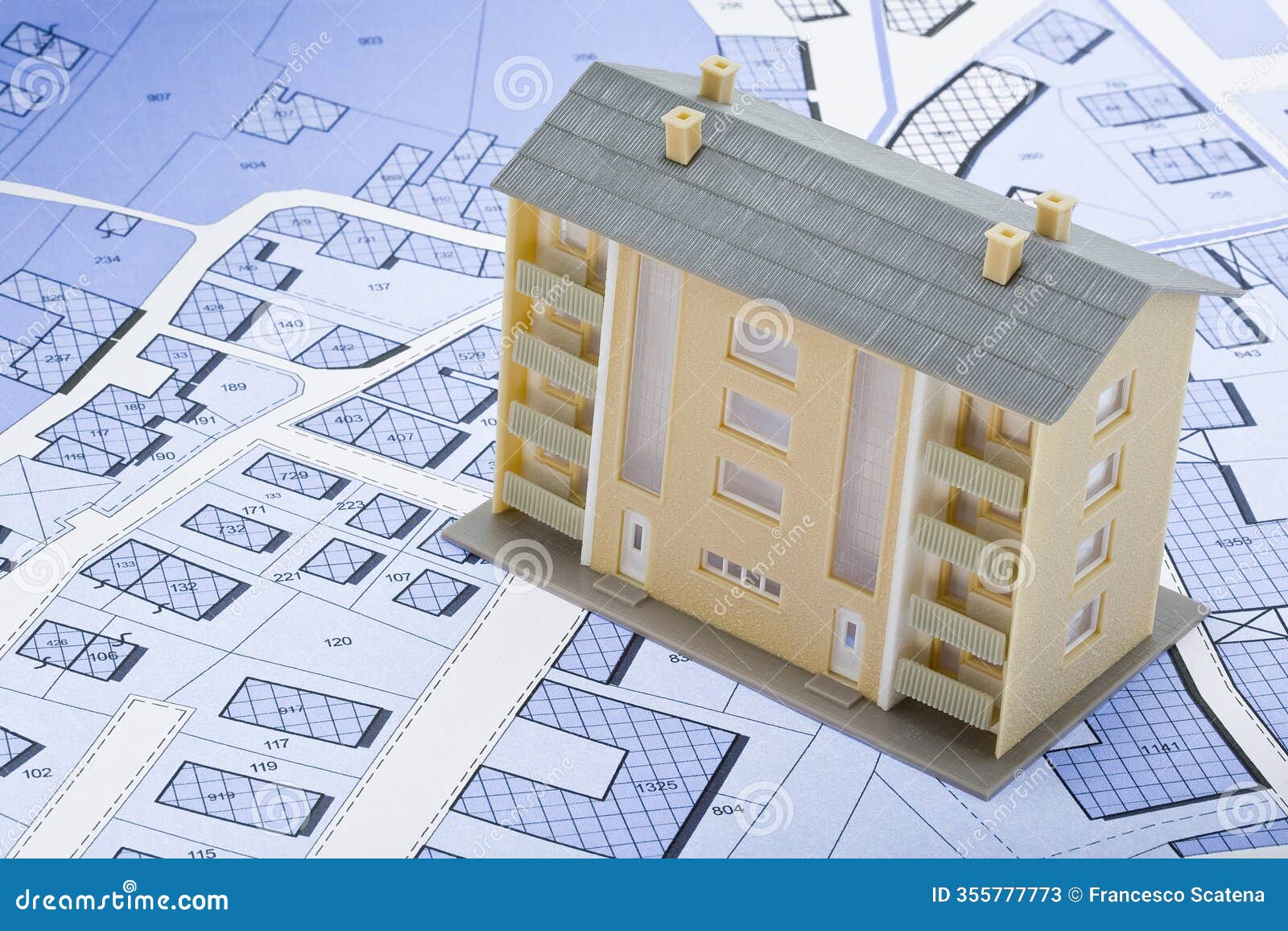 Cadastral Map with Condominium Building, Building Plot and Free Land ...