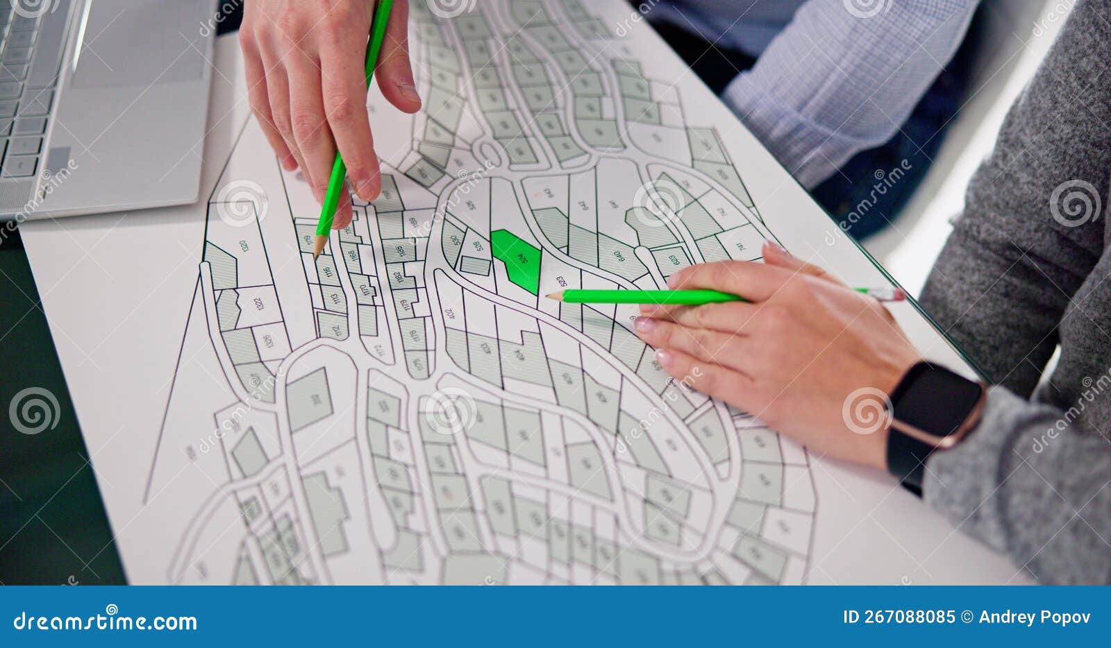 Cadastre Land Map Plot stock image. Image of woman, plan - 267088085