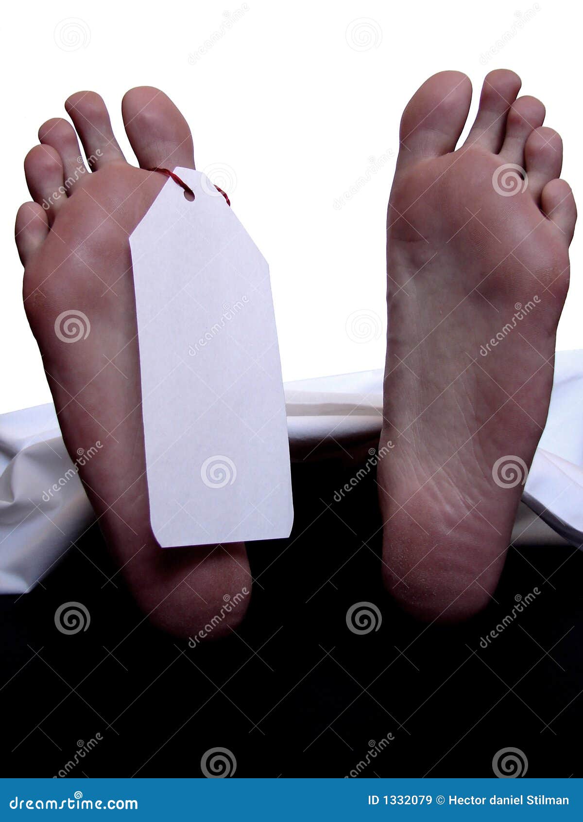 Cadaver with blank toe tag stock image. Image of buried - 1332079
