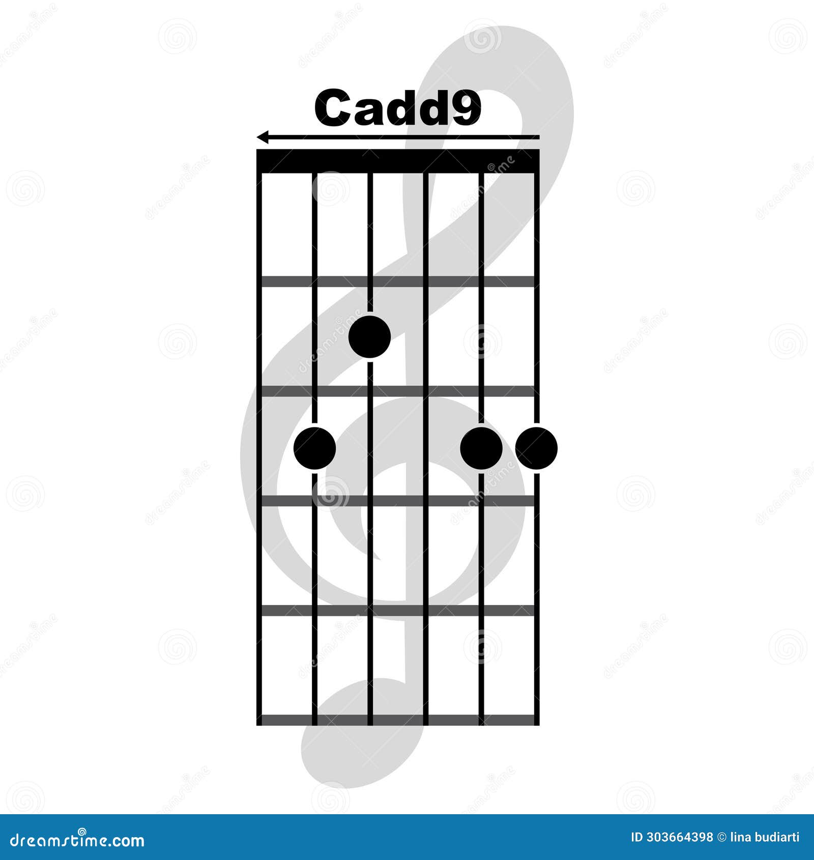 Cadd9 guitar chord icon stock vector. Illustration of hand - 303664398