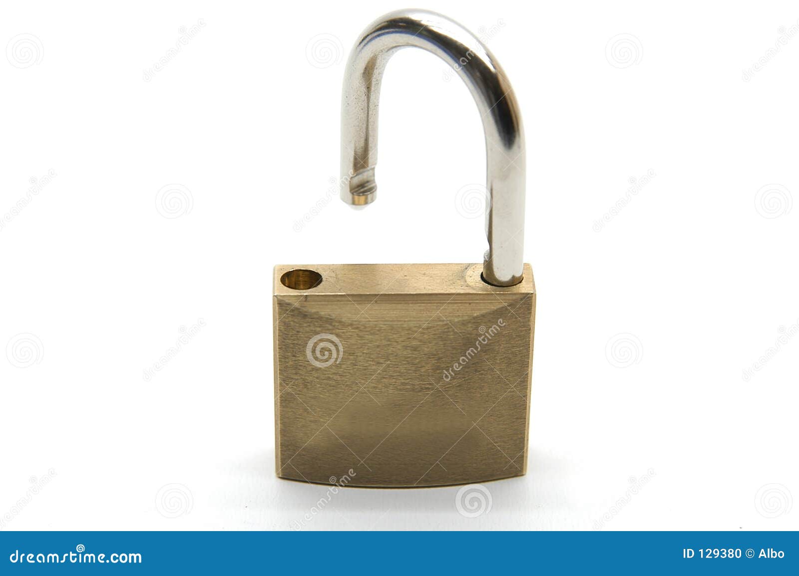 Cadeado aberto metade foto de stock. Imagem de meio, seguro - 129380