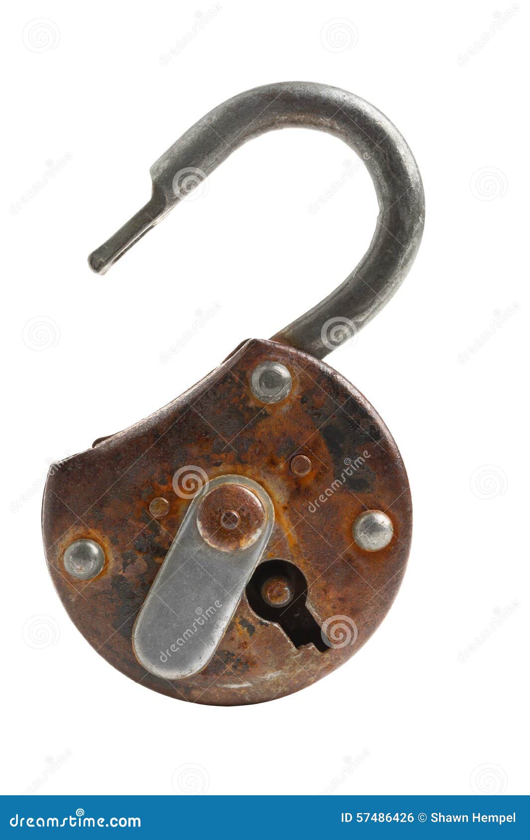 Cadeado antigo aberto foto de stock. Imagem de branco - 57486426