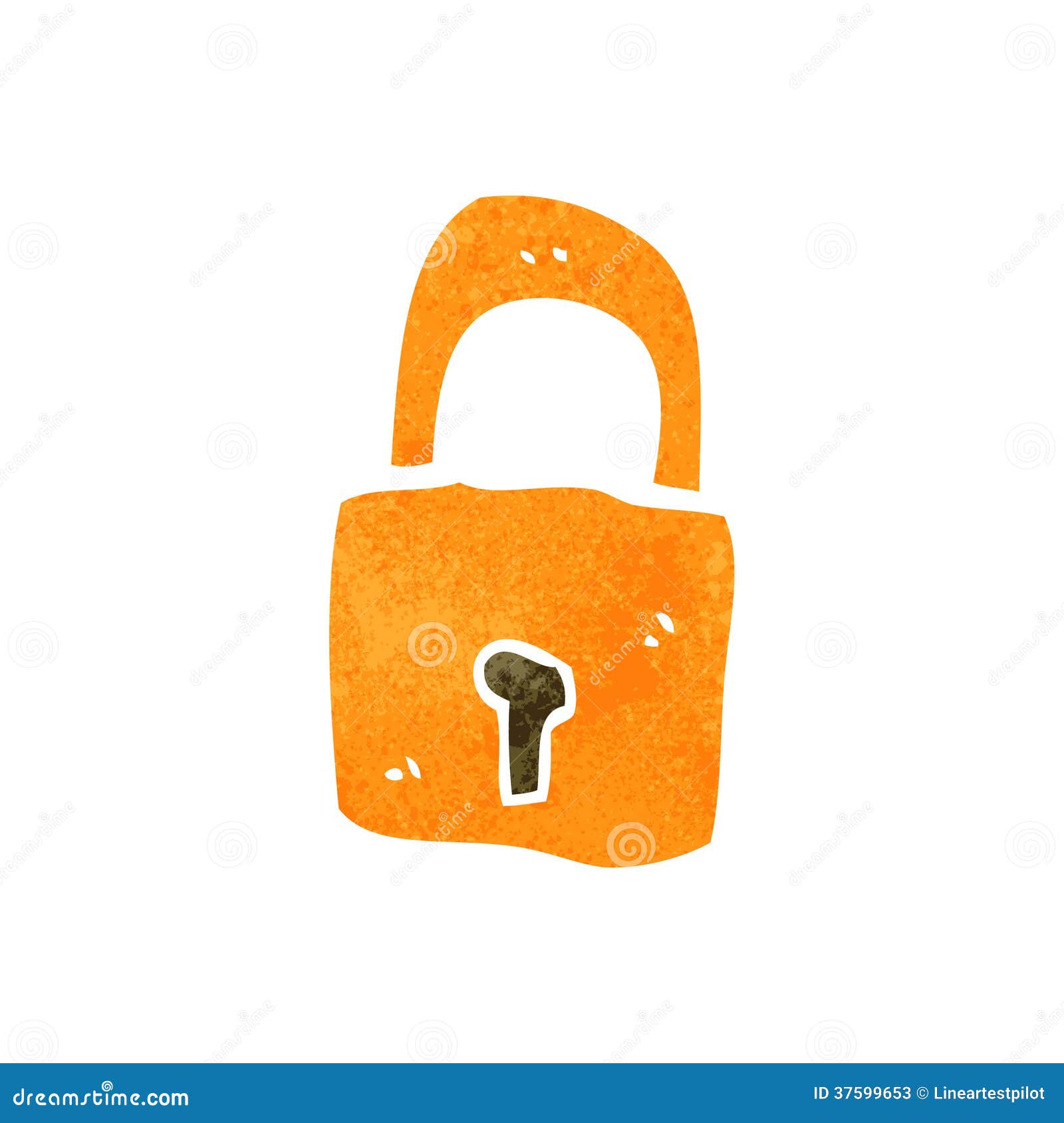 Cadeado Retro Dos Desenhos Animados Ilustração do Vetor - Ilustração de ...