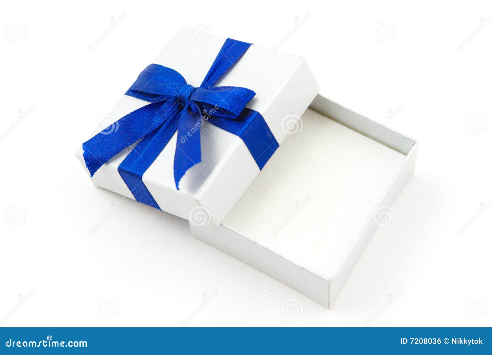 Cadeau Bleu De Proue Ouvert Photo stock - Image du décoratif, simple ...
