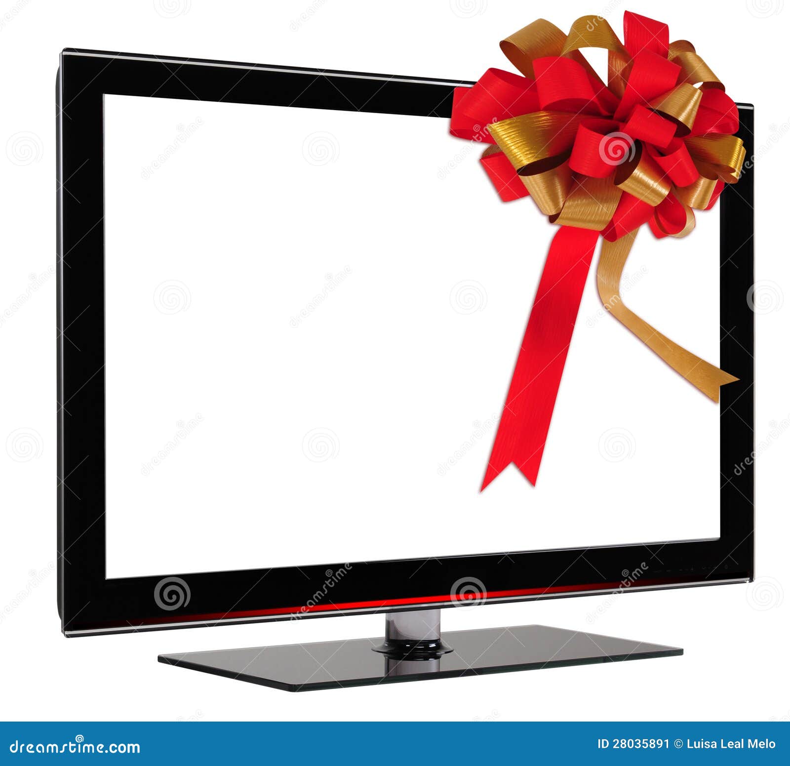 Cadeau de TV. image stock. Image du surprendre, blanc - 28035891